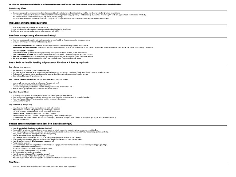 Think Fast Talk Smart (Markor) | PDF | Public Speaking | Communication