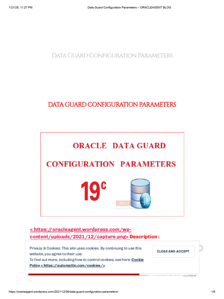 Data Guard Configuration Parameters – ORACLEAGENT BLOG | PDF | Http Cookie | Databases
