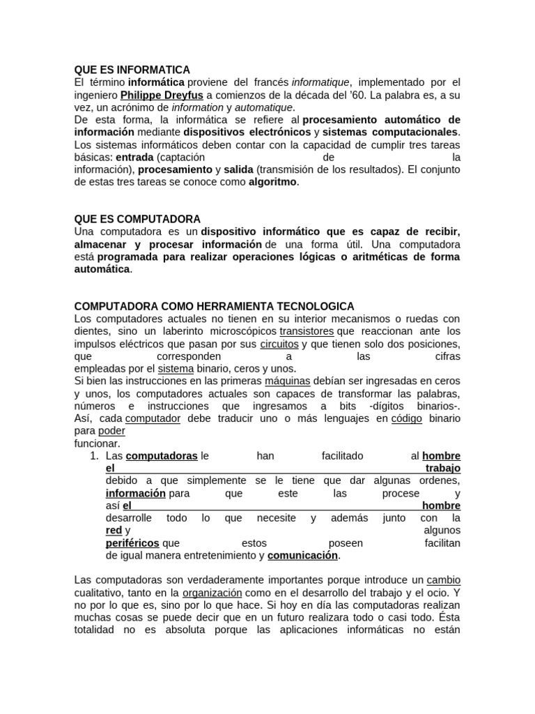 Que Es Informatica Luis Andres Investigacion | PDF | Hardware de la computadora | Informática