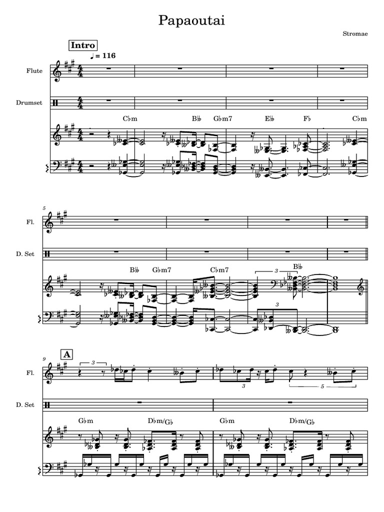 A en F# Papaoutai - Stromae - Piano - Accompaniment | PDF