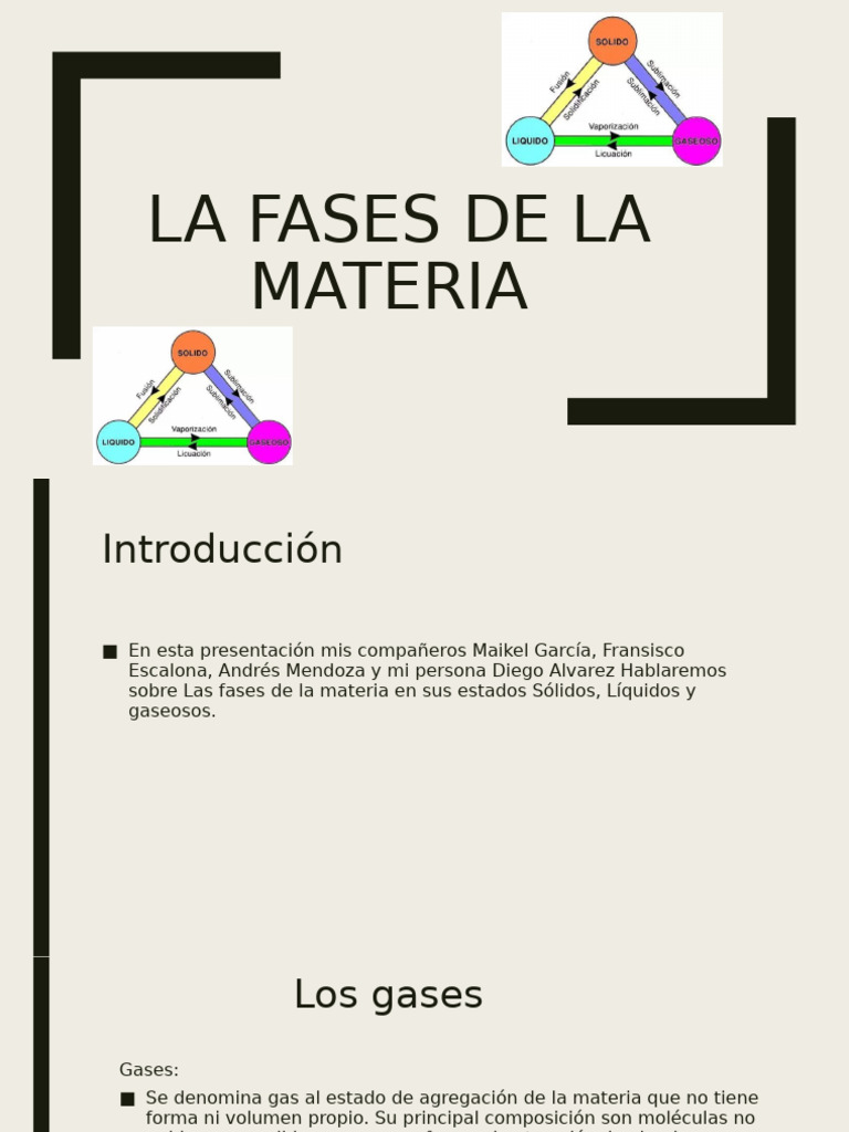Las Fases de La Materia Química General | PDF | Gases | Líquidos