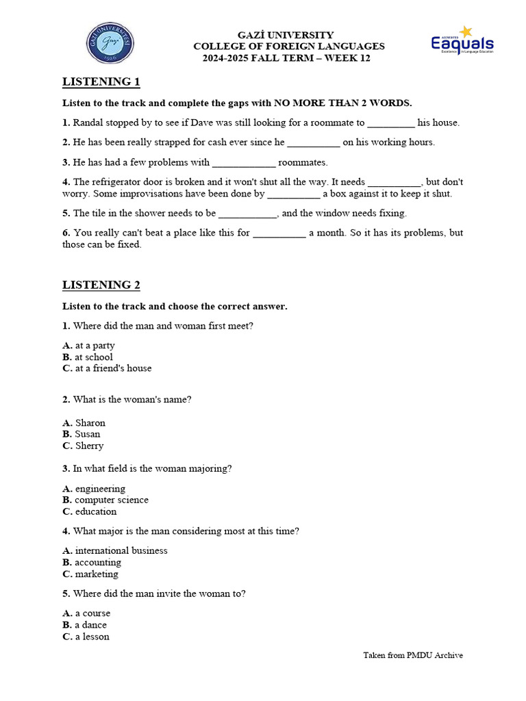 Listening 1 - 4 | PDF