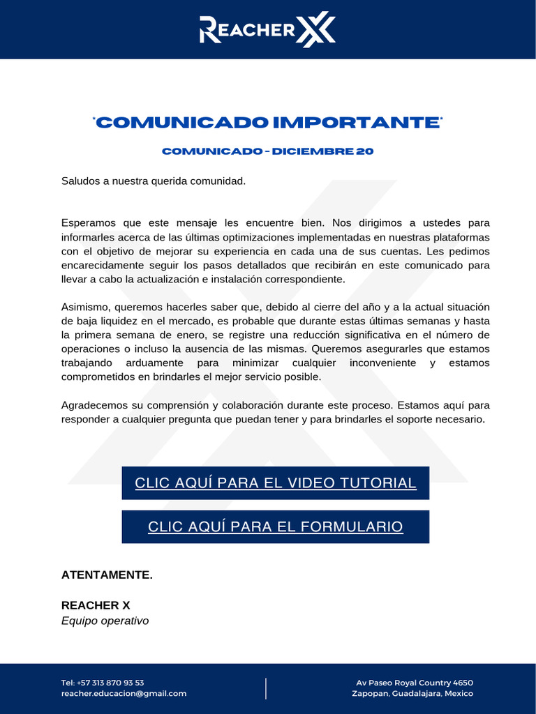 Comunicado Oficial | PDF