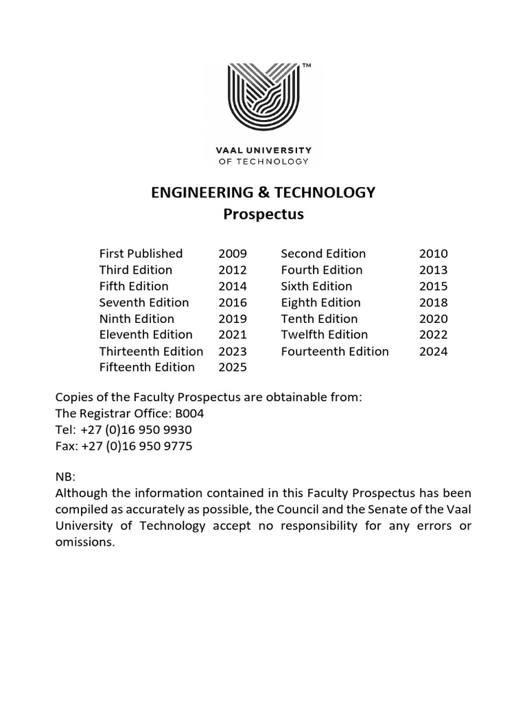 Faculty-of-Engineering-and-Technology-Prospectus-2025 | PDF | Engineering | Postgraduate Education