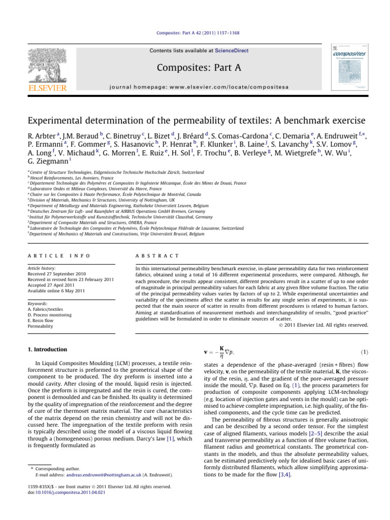 Experimental Determination of The Permeabil 2011 Composites Part A ...