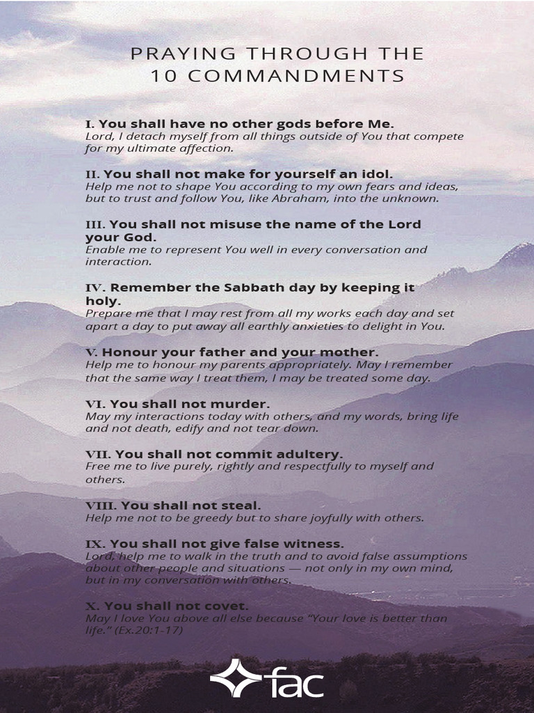 10 Commandment Praye2r | PDF
