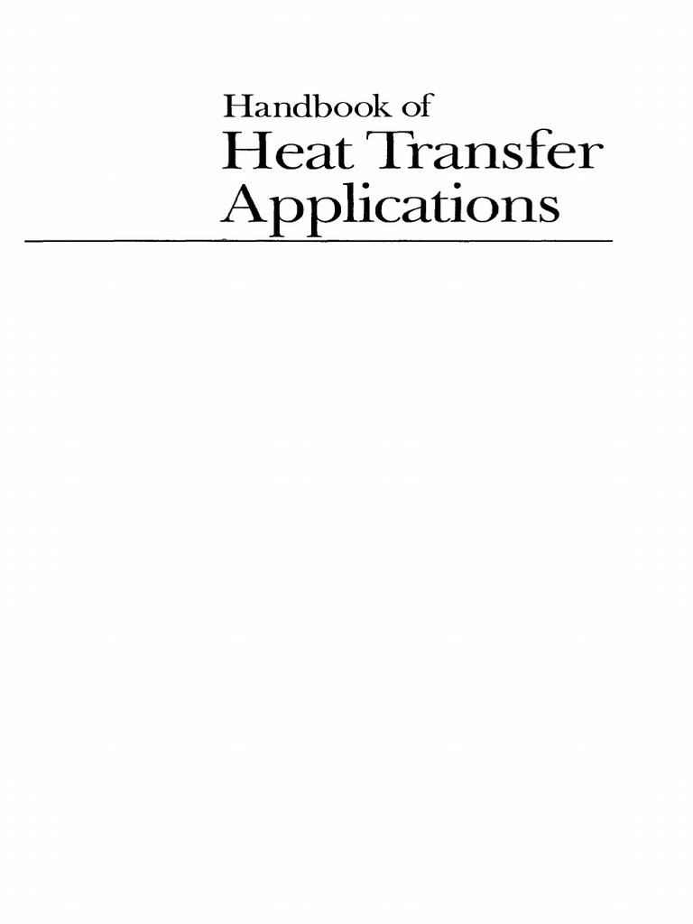 Hanbook of Heat Transfer Applications Second Edition | PDF