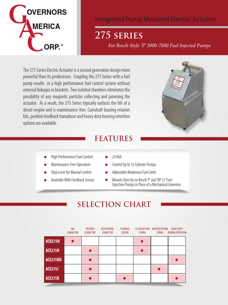 5ddc0815a55493361a96b75c - PTI2030 - B - 275 Series | PDF | Actuator | Pump