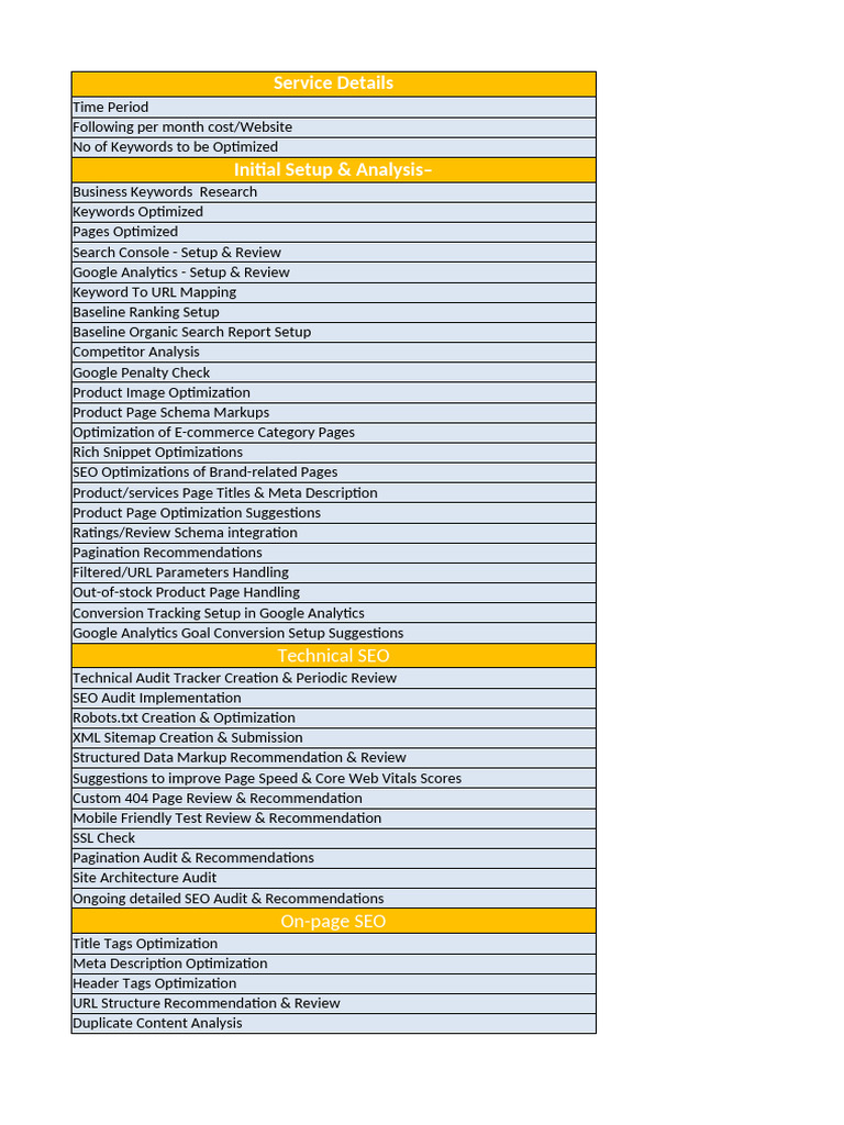 Comprehensive SEO Service Overview | PDF