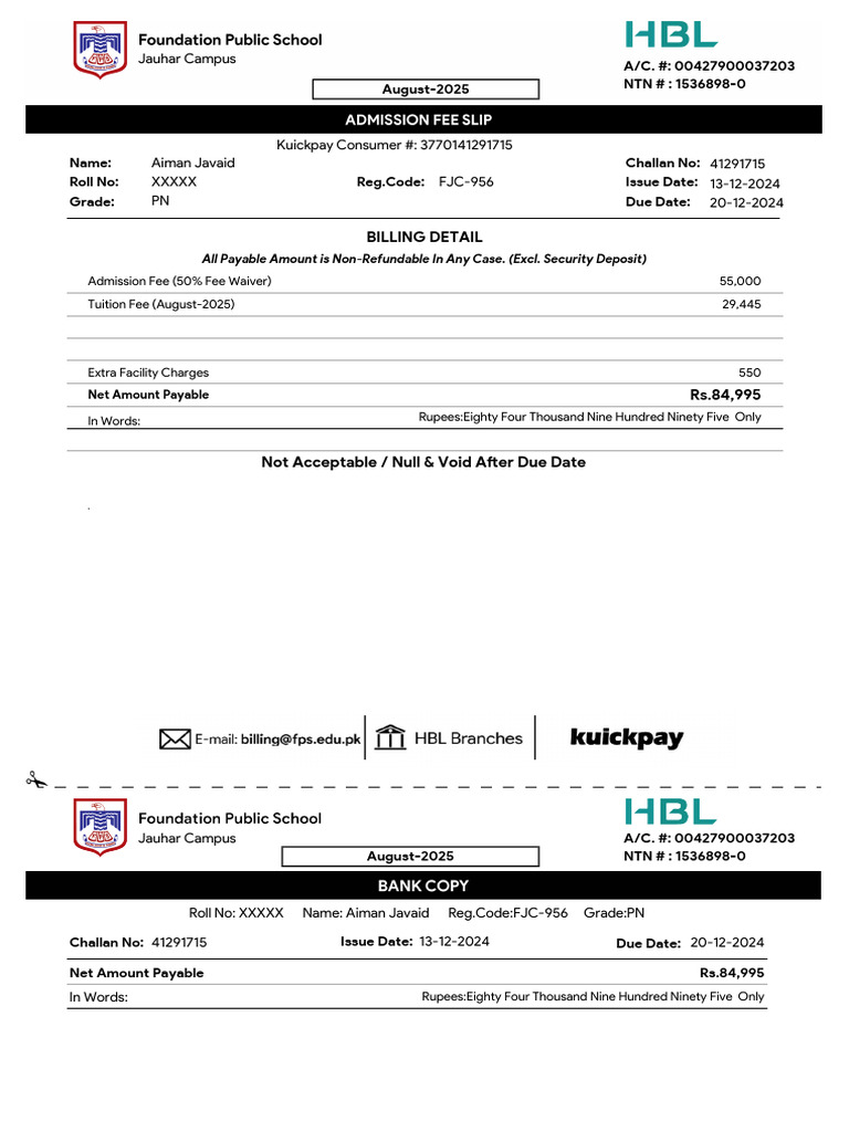 Challan FJC 956 PDF