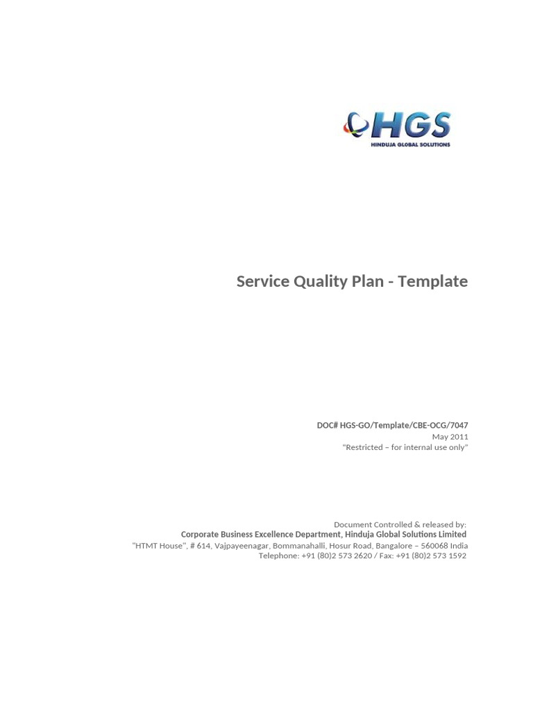 T175 - Service Quality Plan Template | PDF | Sampling (Statistics) | Audit