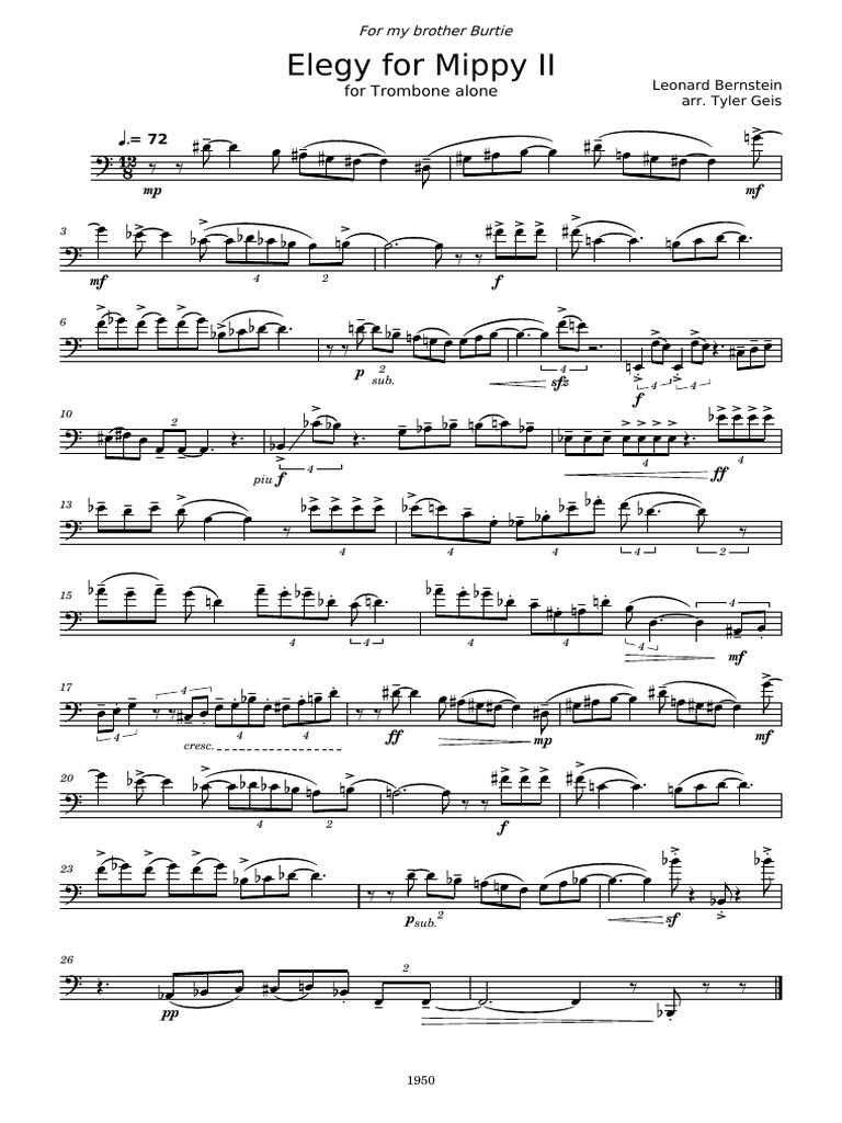 Elegy For Mippy II Leonard Bernstein | PDF