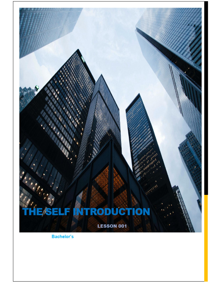 Course 001 - The Self Introduction | PDF | Body Language | Nonverbal Communication