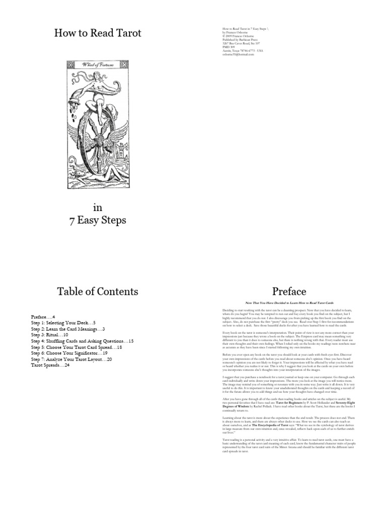 Learn Tarot Reading in 7 Steps | PDF | Playing Cards | Amulet