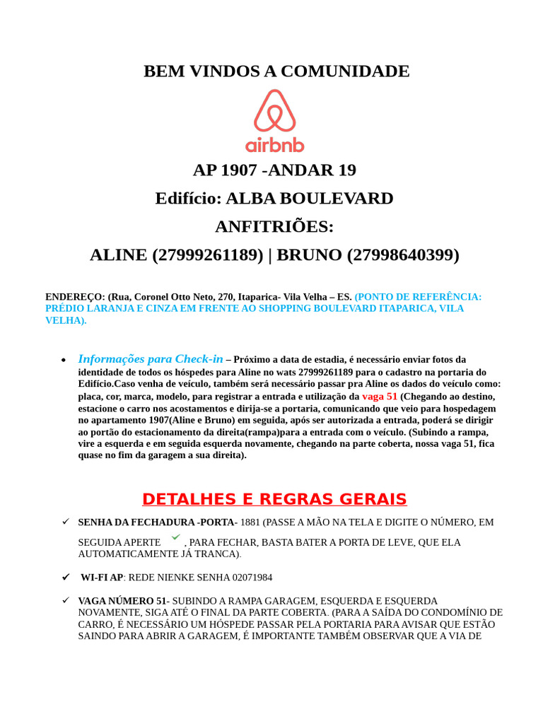 GUIA ALINE E BRUNO- AIRBNB ATUALIZADO AP 1907 (6) | PDF