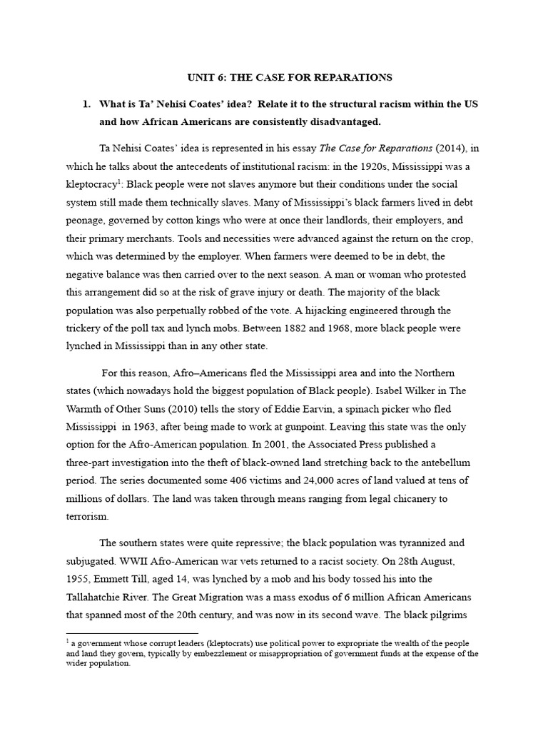 Unit 6 - The Case For Reparations | PDF | Federal Housing ...