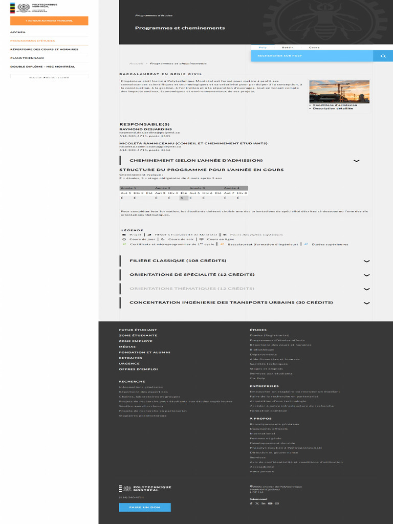 Baccalauréat en Génie Civil - Programmes D'études - WWW - Polymtl.ca | PDF