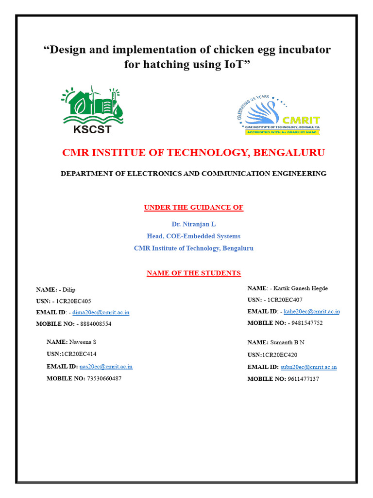Design and Implementation of Chicken Egg Incubator For Hatching Using ...