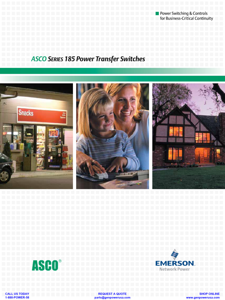 Datasheet Asco Automatic Transfer Switch Ats Series 185 | PDF | Switch | Alternating Current