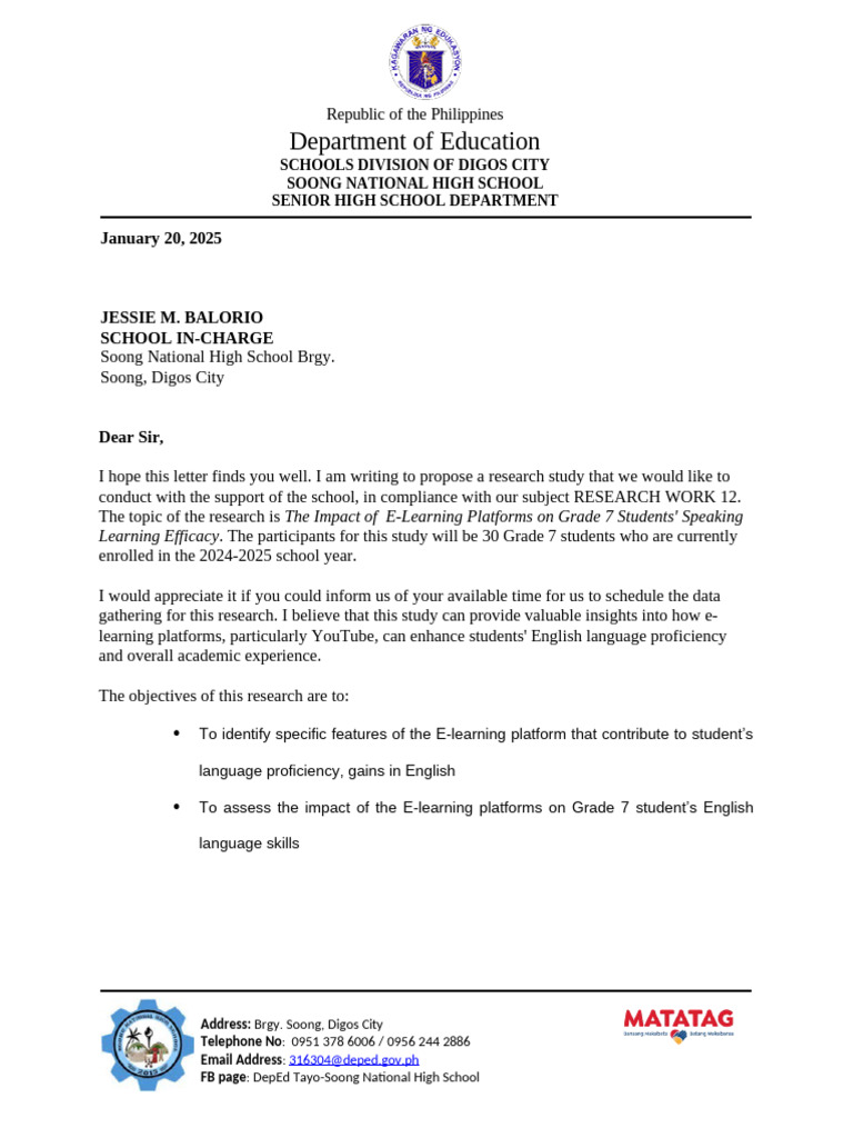 GROUP 3 LETTER | PDF | Educational Technology