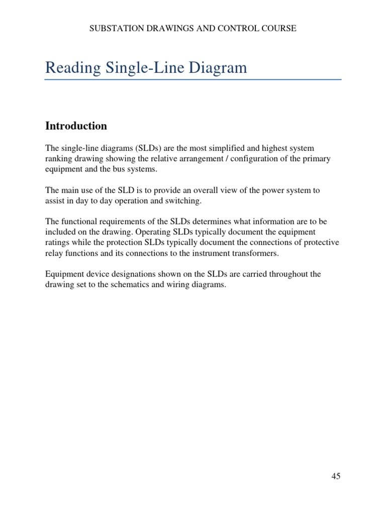 Substation Single-Line Diagram Overview | PDF | Electrical Substation ...