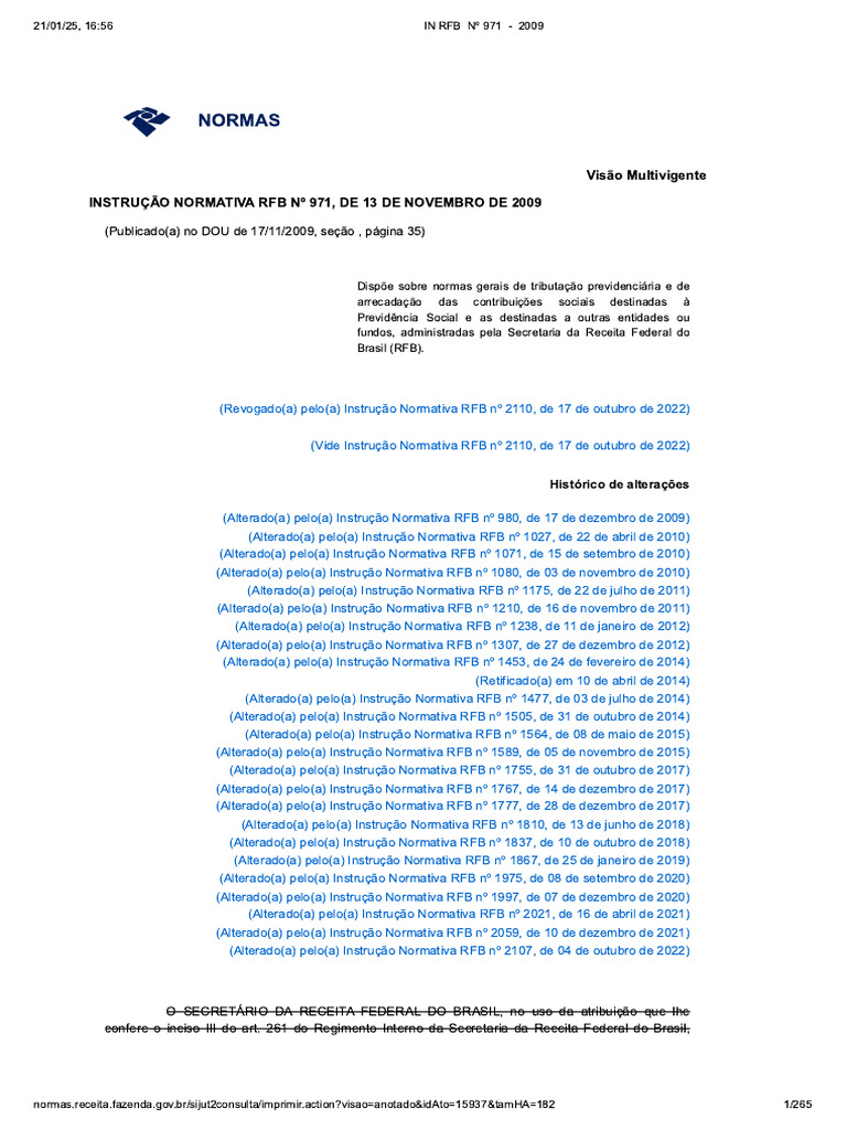 IN RFB Nº 971 - 2009 | PDF