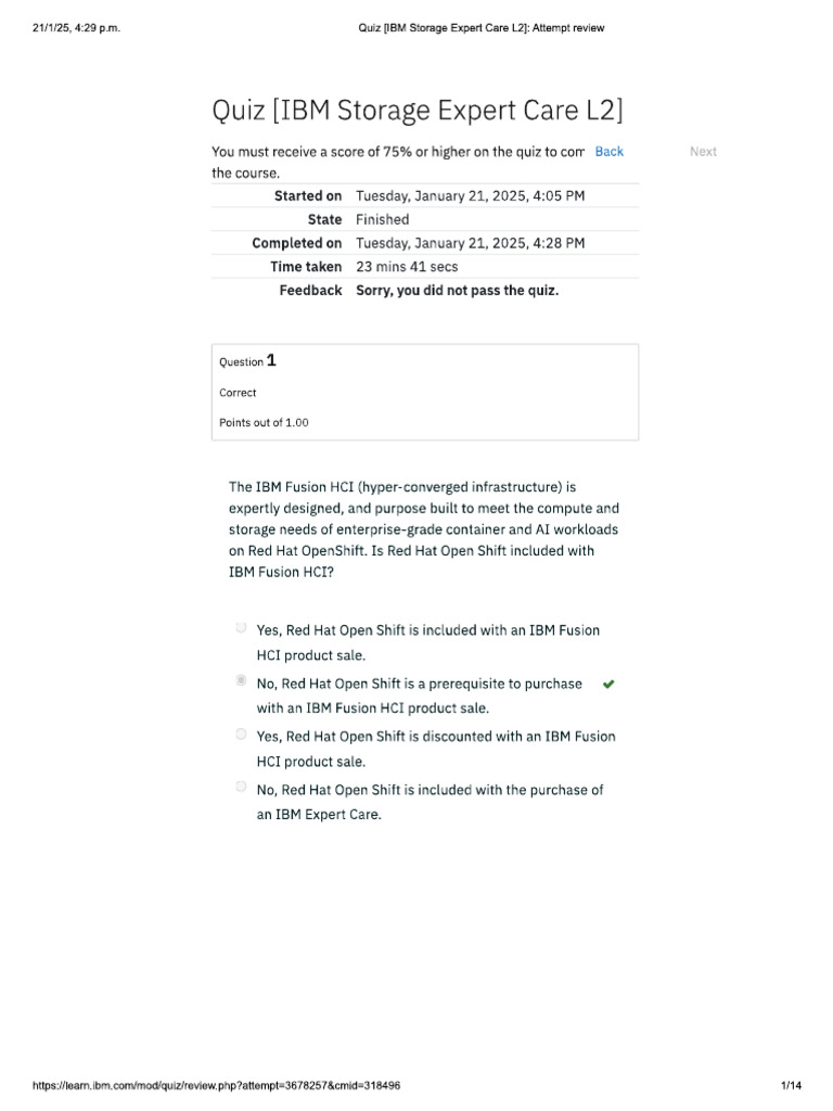 IBM Storage Expert Care Quiz V2 - 2024-Nov | PDF
