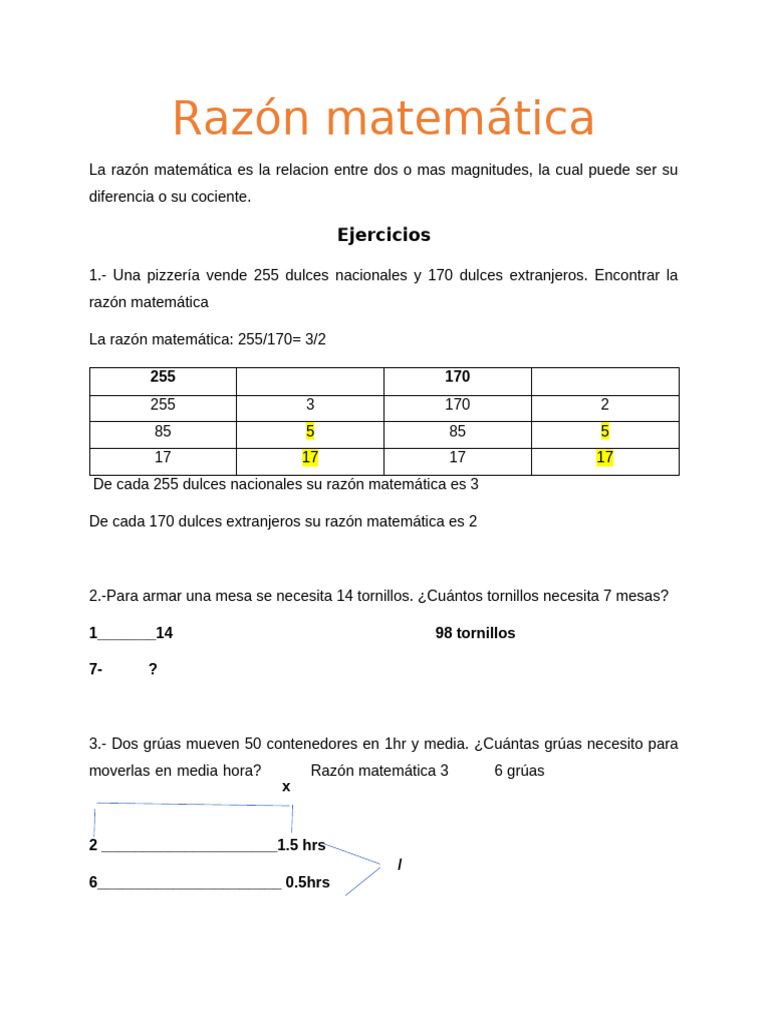 Razón Matemática | PDF