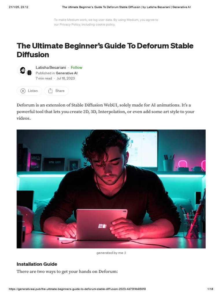 The Ultimate Beginner's Guide To Deforum Stable Diffusion - by Latisha Besariani - Generative AI ...