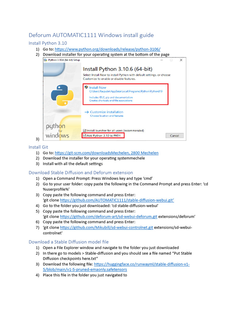 Workshop AI Deforum Install Guide | PDF | Command Line Interface | Software