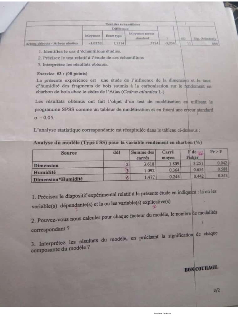 Sujets Biostatistique | PDF