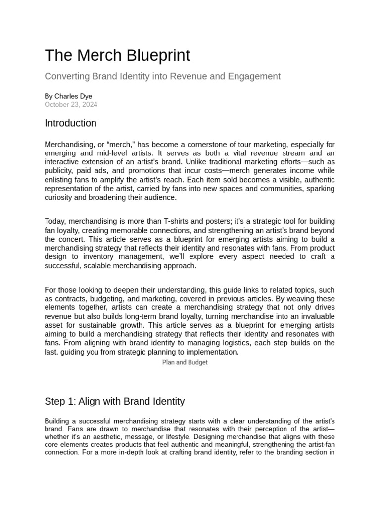 The Merch Blueprint | PDF | Merchandising | Inventory