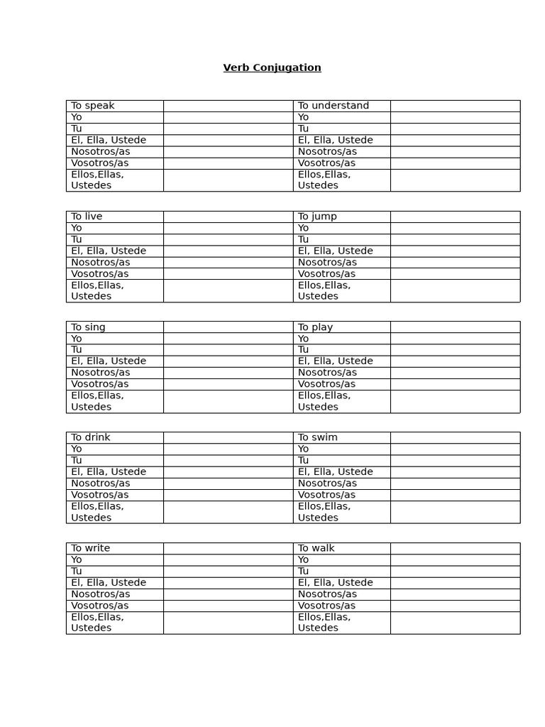 Verb Conjugation Practise | PDF