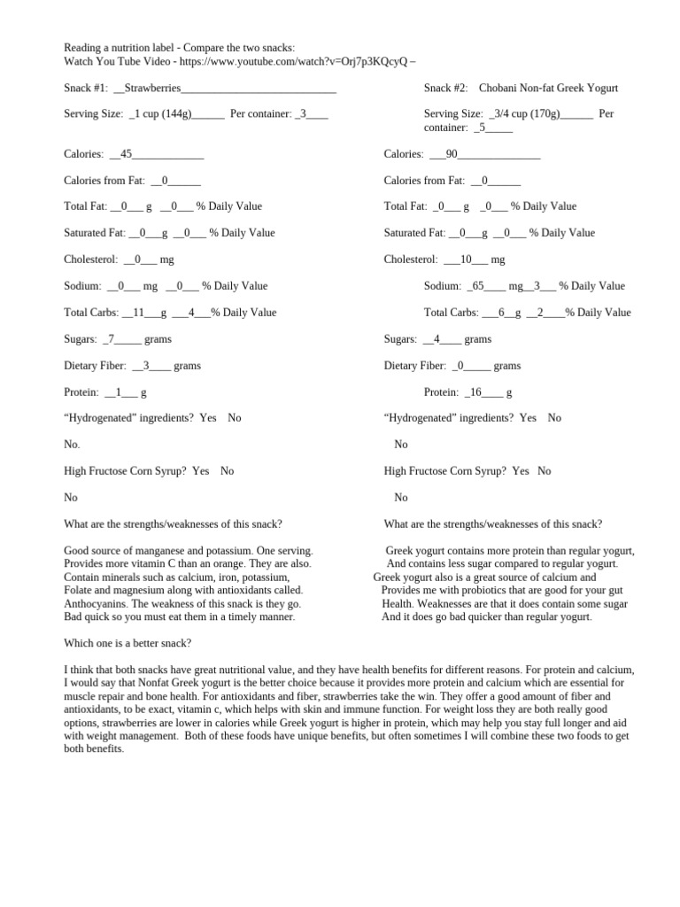 Snack Nutrition Comparison | PDF | Fat | Magnesium
