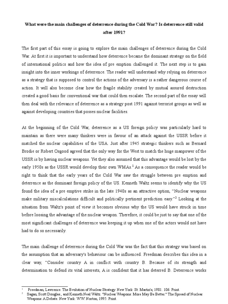 Detterence During Cold War | PDF | Deterrence Theory | Crime & Violence