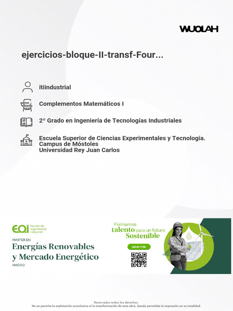 Wuolah Free Ejercicios Bloque II Transf Fourier 2a Parte (1) | PDF