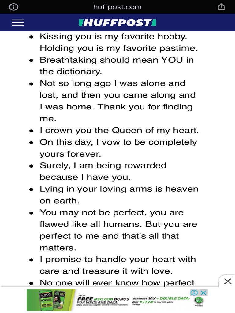 35 Cute Love Quotes for Her From the Heart Huff… | PDF