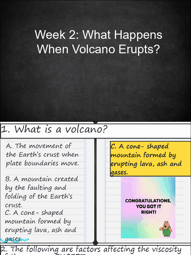 Q3 Sci9 W2 Volcanic Eruption | PDF | Volcano | Lava