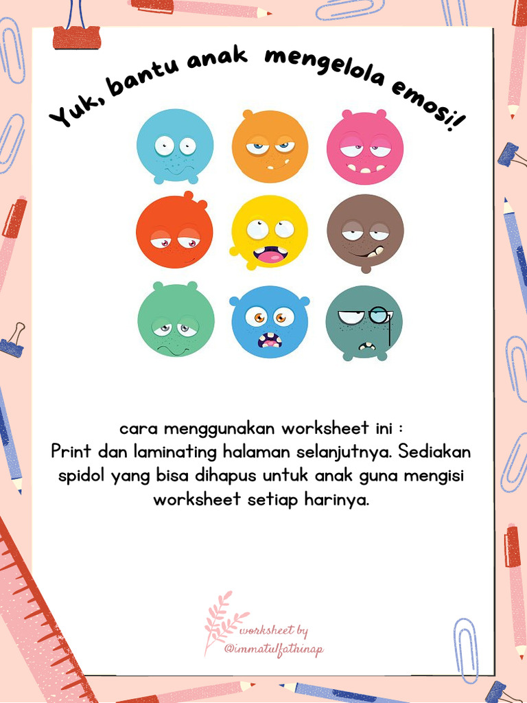 Worksheet Pengelolaan Emosi - Anak-Anak (SD Ke Bawah) | PDF
