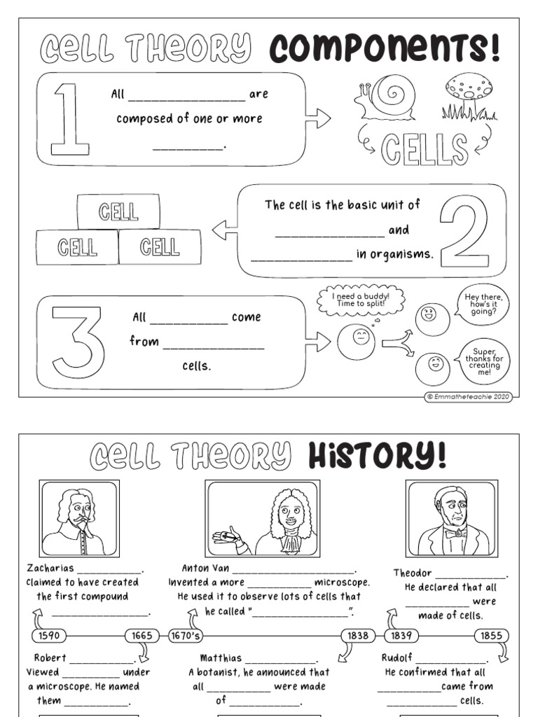 03 Cell Theory - Scaffolded Black and White | PDF