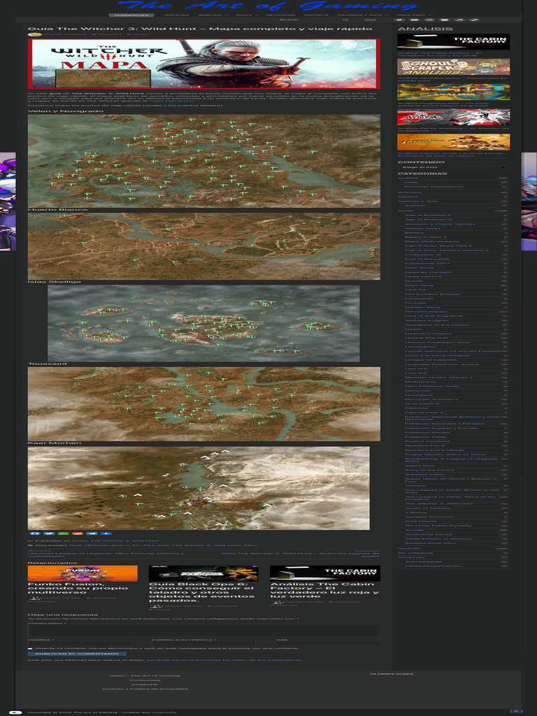 Mapa Completo de The Witcher 3 | PDF