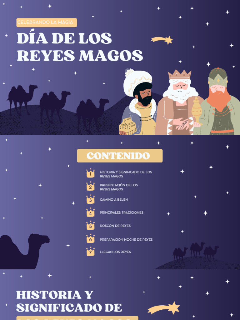 Presentación Día de los Reyes Magos Ilustrado Morado y Amarillo ...