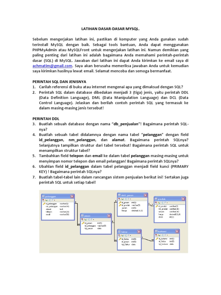 Latihan Dasar Perintah MySQL | PDF