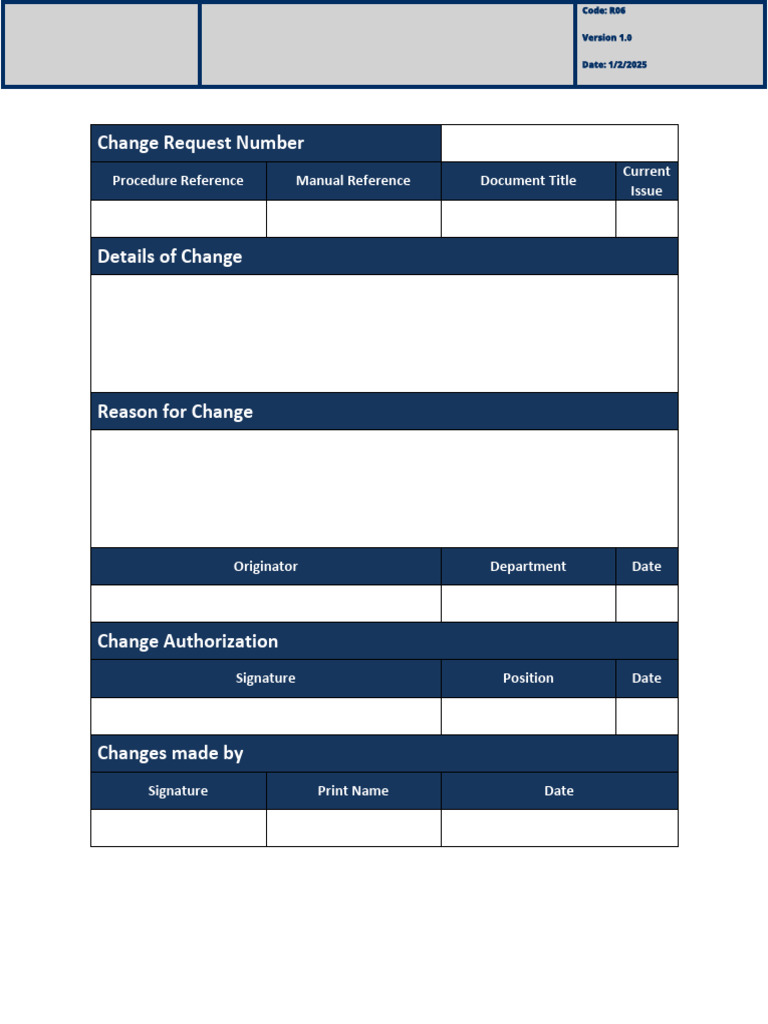 R06 - Document Change Request | PDF