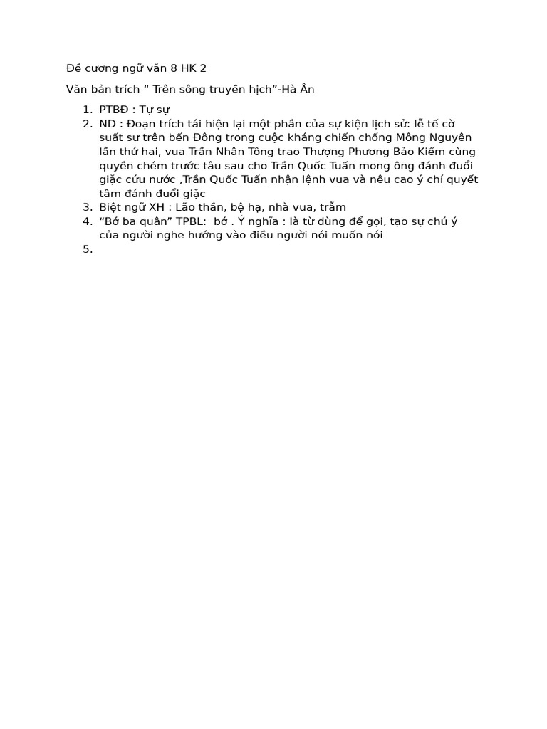 Ngữ Văn 8 HK 2 | PDF