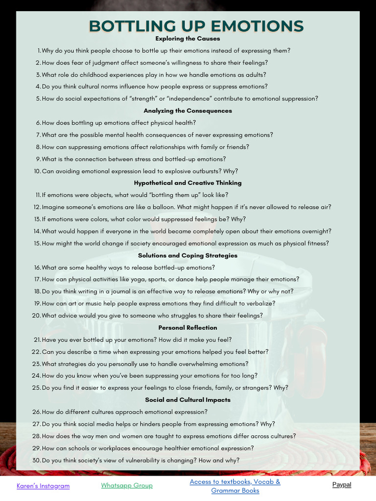 Bottling Up Emotions | PDF | Emotions | Feeling