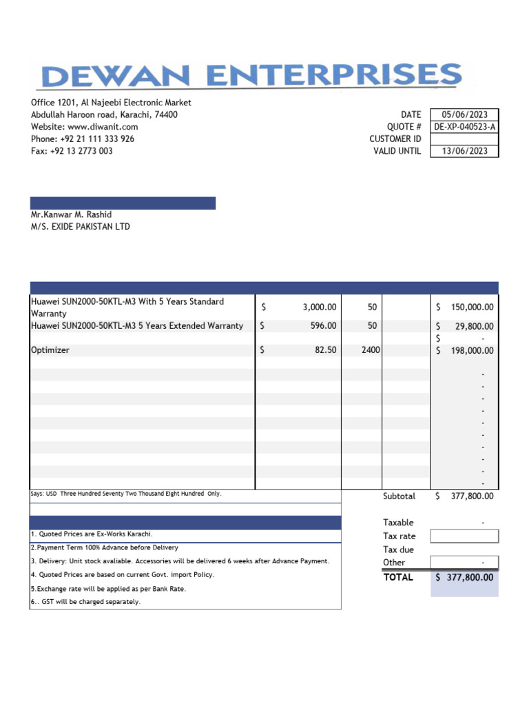 AKUH direct Quotation-Inverter EXIDE 05-06-202AKUH | PDF | Government ...
