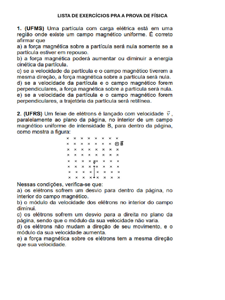 Lista de Exercicio 2º e 3º | PDF