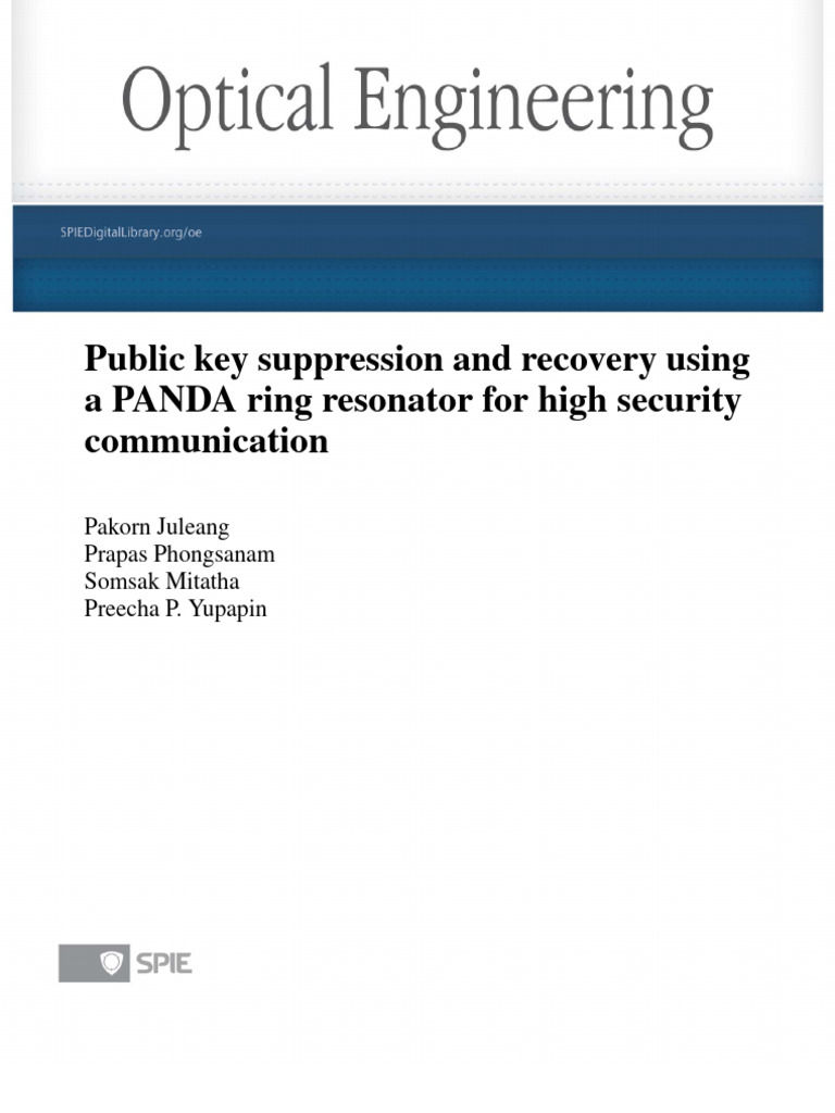 Public Key Suppression and Recovery Using | PDF | Dispersion (Optics ...