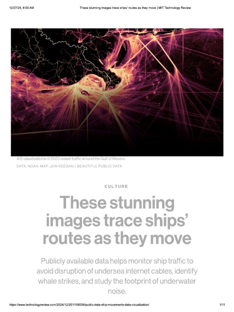 MIT Tech Review - These Stunning Images Trace Ship's Routes As They ...